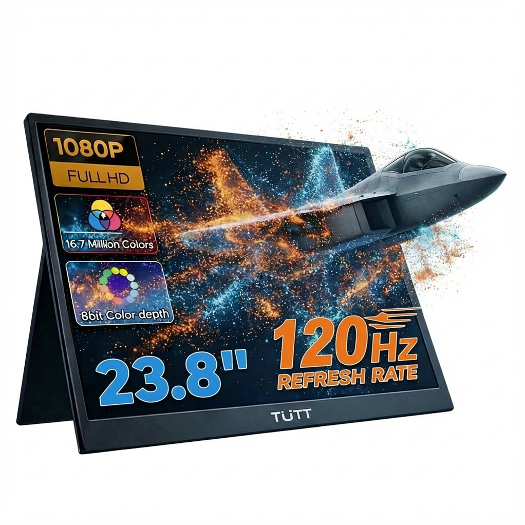 TUTT 23.8" 120Hz Gaming Portable Monitor Kickstand USB-C & HDMI S23