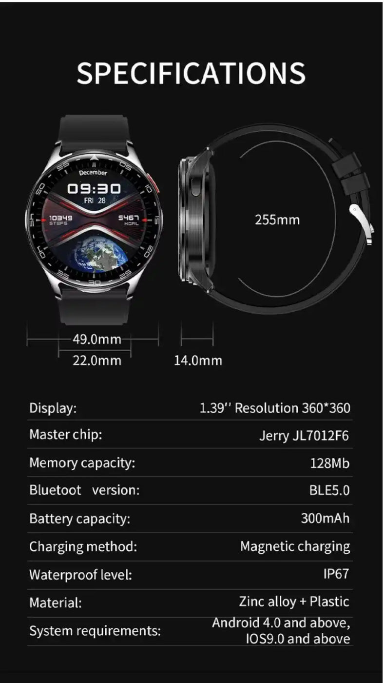TUTT T7 2-in-1 Smart Watch with Built-In TWS Earbuds for Men 1.39" Ips