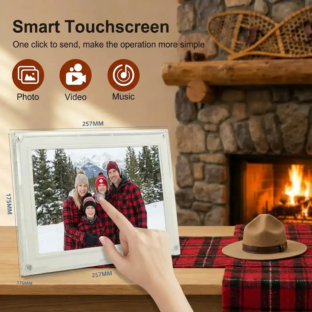 TUTT 10.1” WiFi Digital Photo Frame Touch | 32GB | Frameo App Acrylic