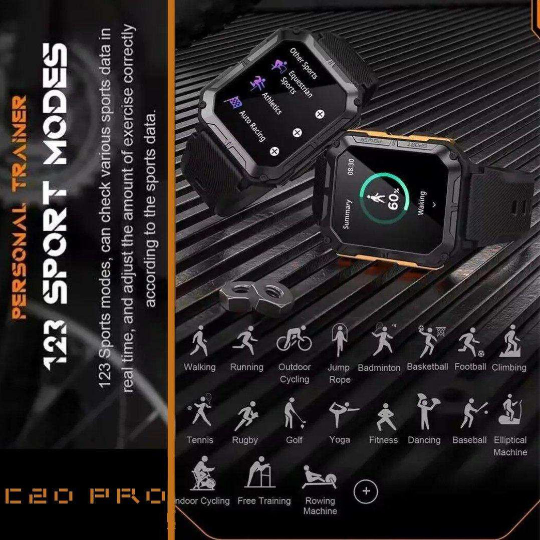 Military Smart Watch TUTT C20-Pro Men Rugged, IP68